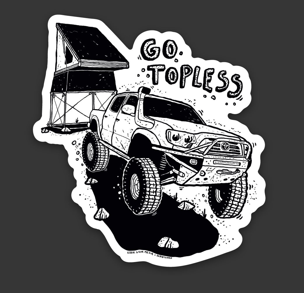 GO TOPLESS Sticker – Rapid Topper
